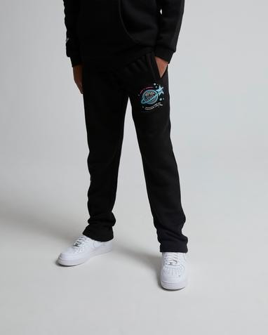 Mercier Junior Orbit Open Hem Fleece Pant | Black | Footasylum
