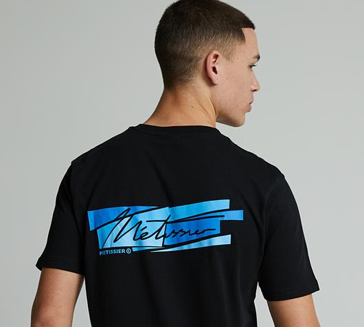 Métissier Avoriaz T-Shirt | Black / Cobalt | Footasylum
