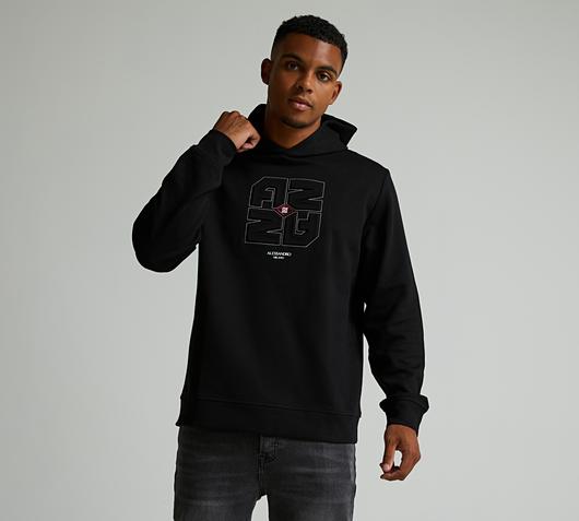 Alessandro Zavetti Molinelli Overhead Hoodie | Jet Black | Footasylum