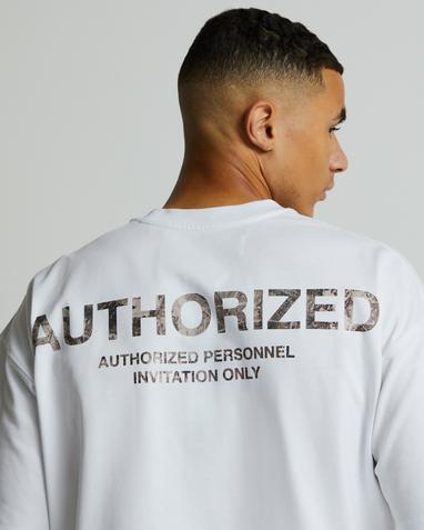 Authorized Hunter Woodland Camo Graphic T-Shirt | Optic White | Footasylum
