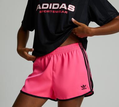 adidas Originals Womens Satin Sprinter Short | Lucid Pink / Black ...