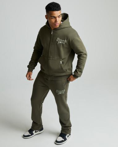 Légende Paris Washed Open Hem Jogger | Washed Khaki | Footasylum