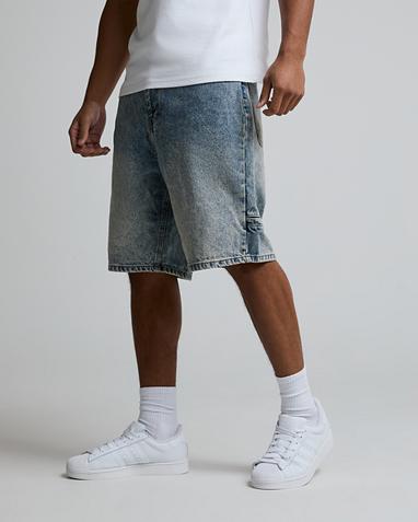 Faded Store Denim Jorts | Washed Blue | Footasylum